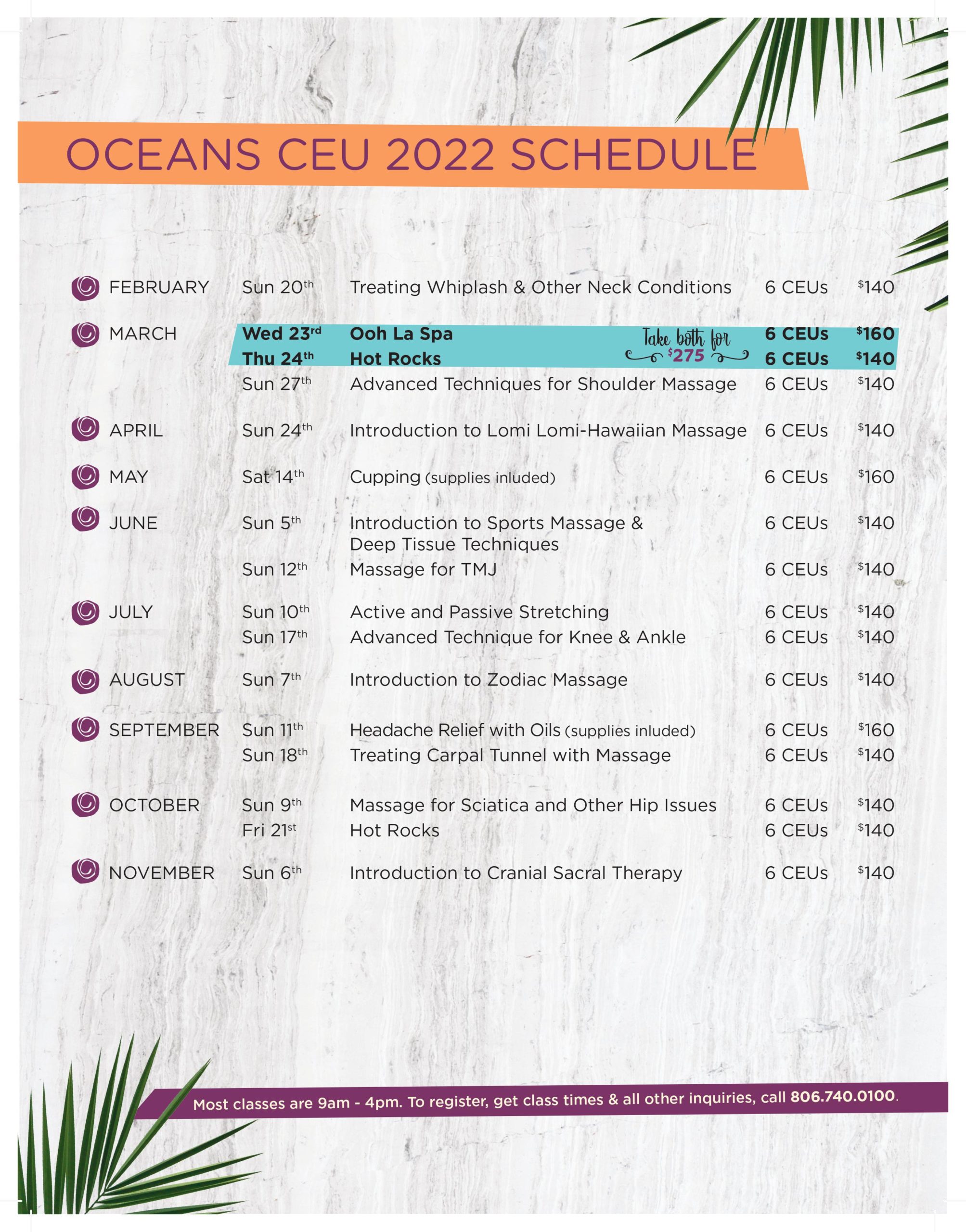 Massage Continuing Ed from Oceans Massage School, Lubbock, TX | Oceans ...